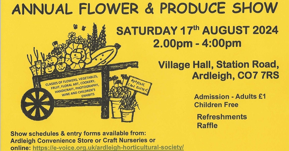Ardleigh Annual Flower & Produce Show - Exhibition in Ardleigh ...