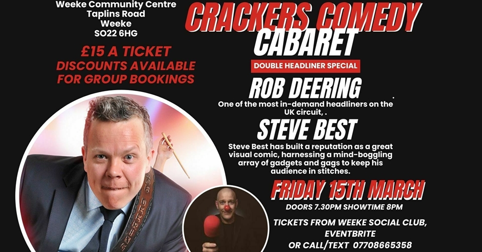 Crackers Comedy Cabaret at Weeke Community Centre - Visit Hampshire