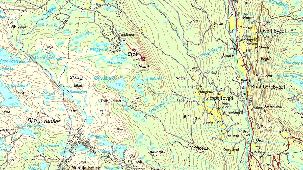 Espelifjellet 970 moh - Valdres