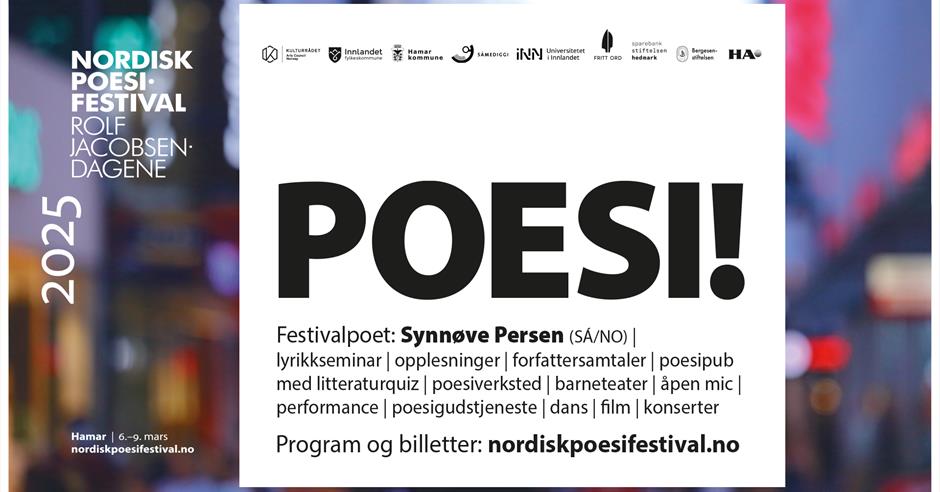 Nordisk poesifestival | Rolf Jacobsen-dagene - Festival in Hamar, Hamar ...