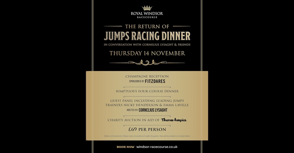 The Return of Jumps Racing Dinner at Windsor Racecourse - Visit Windsor
